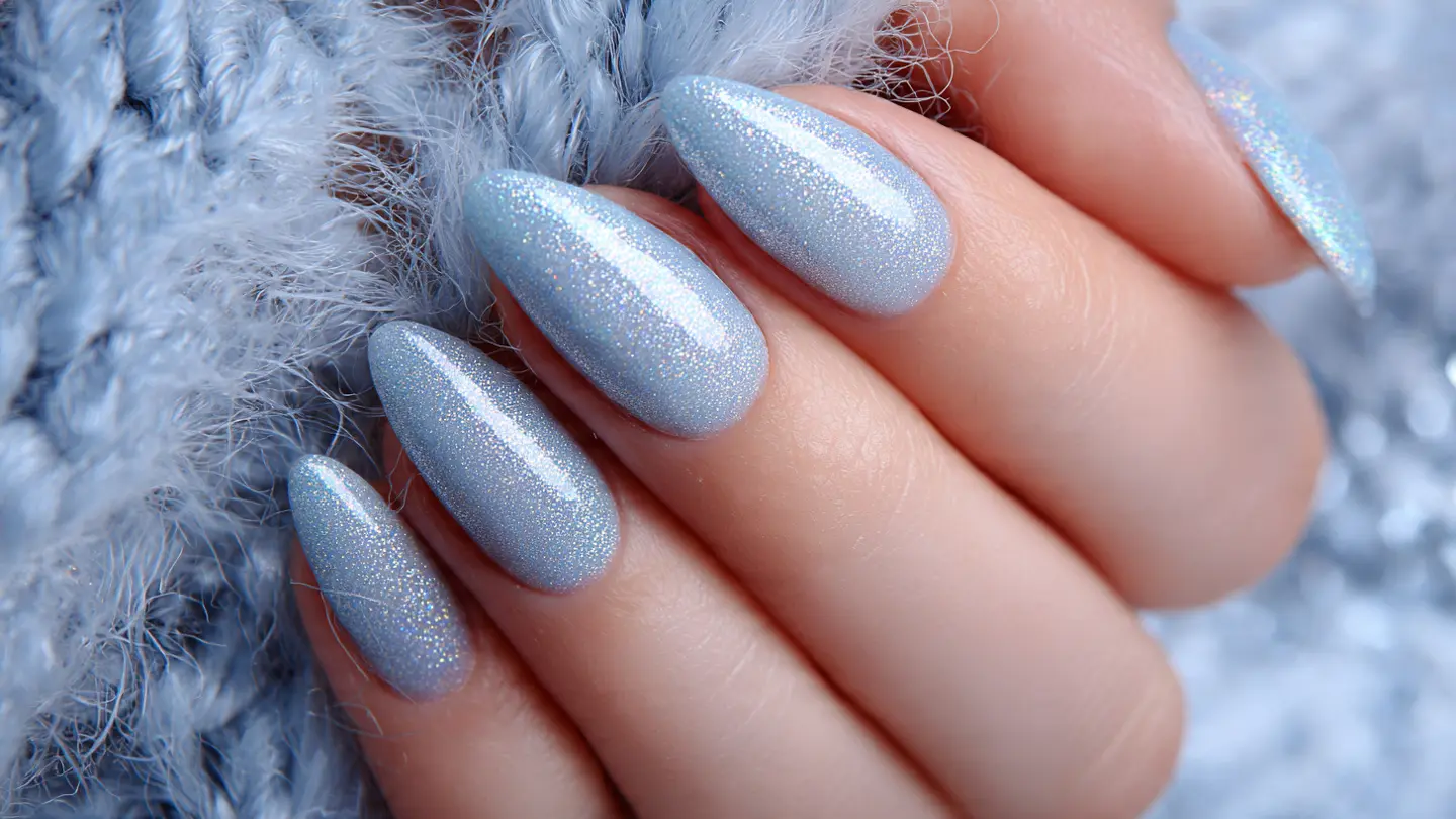20 Icy Blue Winter Wonderland Nails